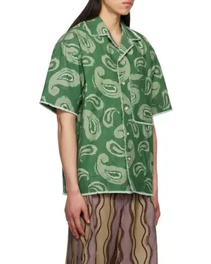 Jacquemus Artichaut Paisley-print Frayed-edge Shirt - Green