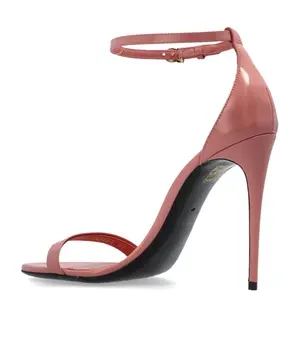 Dolce & Gabbana Dg Logo Plaque Stiletto Sandals - Pink