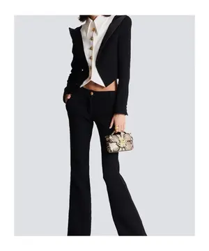 Balmain Cropped 6-button Crepe Jacket