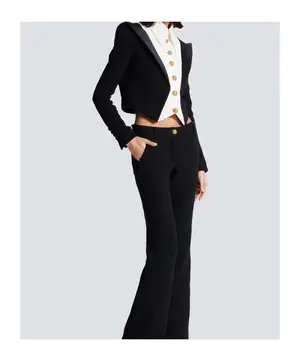 Balmain Cropped 6-button Crepe Jacket