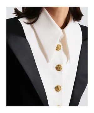 Balmain Cropped 6-button Crepe Jacket