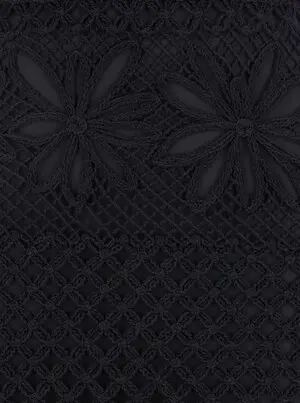 Pinko Crochet-knit Maxi Skirt With Floral Motif - Black