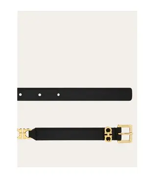 FERRAGAMO Gancini Chain Belt - Gold/black