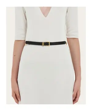 FERRAGAMO Gancini Chain Belt - Gold/black