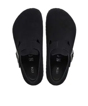 BIRKENSTOCK Suede Mary Jane Flat - Black