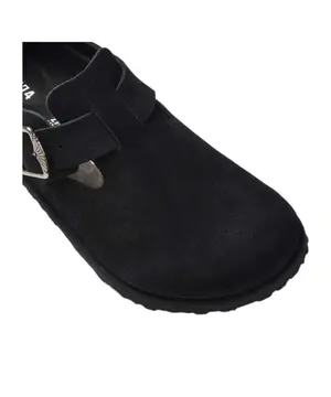 BIRKENSTOCK Suede Mary Jane Flat - Black