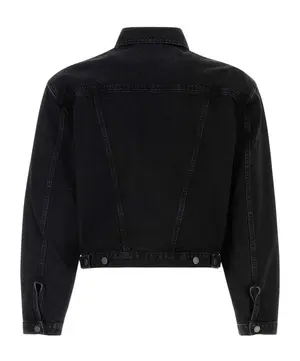 ENTIRE STUDIOS Cropped Denim Jacket - Black