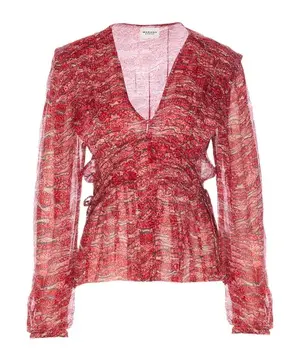 Isabel Marant Étoile V-neck Printed Long Sleeve Top