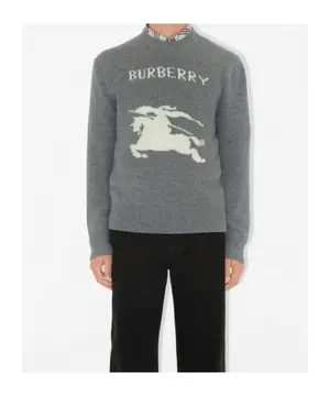 Burberry Ekd Intarsia-knit Crewneck Jumper - Grey