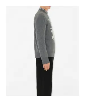 Burberry Ekd Intarsia-knit Crewneck Jumper - Grey