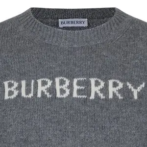 Burberry Ekd Intarsia-knit Crewneck Jumper - Grey