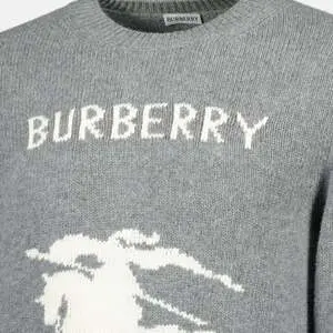 Burberry Ekd Intarsia-knit Crewneck Jumper - Grey