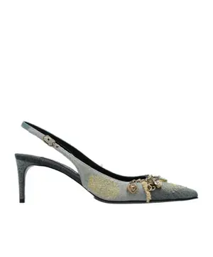 Dolce & Gabbana Embellished Pointed Toe Slingback Pumps