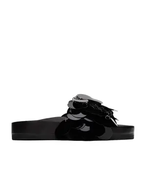Rabanne Embellished Open-toe Flat Sandals - Black