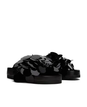 Rabanne Embellished Open-toe Flat Sandals - Black