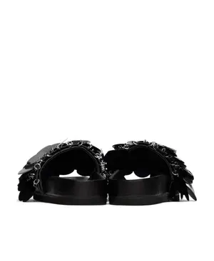 Rabanne Embellished Open-toe Flat Sandals - Black