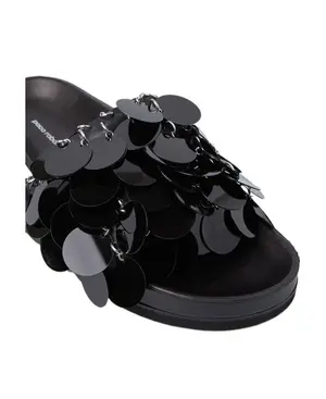 Rabanne Embellished Open-toe Flat Sandals - Black