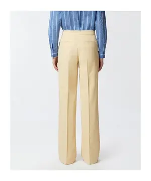 Pinko Stretch Pleated Wide-leg Trousers - Nude