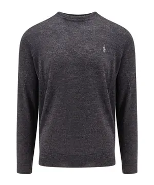 Polo Ralph Lauren Crewneck Jumper With Embroidered Pony - Black