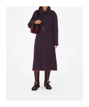 Burberry Single-breasted Belted Wool Coat