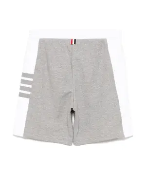 Thom Browne Mid-rise Track Shorts With Drawstring - Light Gray