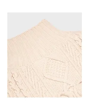 Celine High Neck Aran Cashmere Wool Sweater