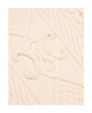 Celine High Neck Aran Cashmere Wool Sweater