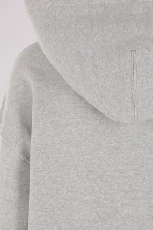 JIL SANDER Logo Patch Drawstring Hoodie - Gray