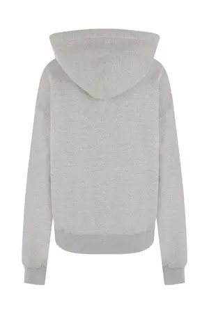 JIL SANDER Logo Patch Drawstring Hoodie - Grey