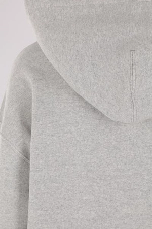 JIL SANDER Logo Patch Drawstring Hoodie - Grey