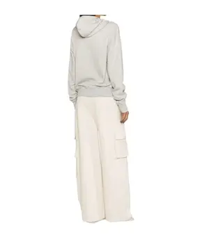 JIL SANDER Logo Patch Drawstring Hoodie - Grey