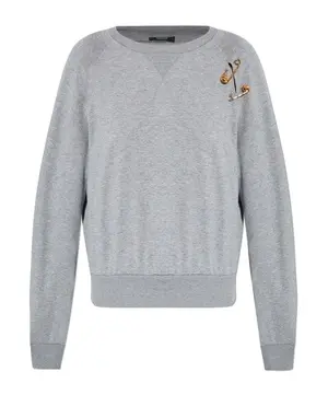 Versace Safety Pin Detailed Crewneck Sweatshirt