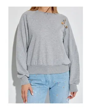 Versace Safety Pin Detailed Crewneck Sweatshirt