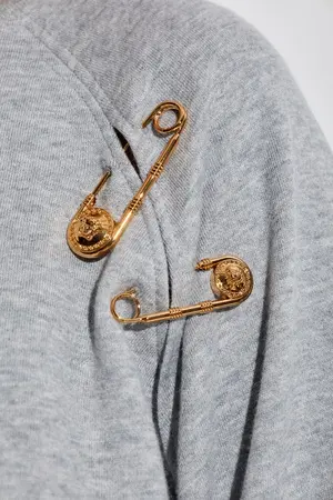Versace Safety Pin Detailed Crewneck Sweatshirt