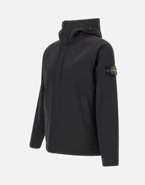 Stone Island Softshell Hooded Parka - Black