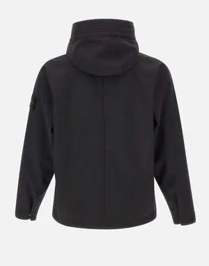 Stone Island Softshell Hooded Parka - Black