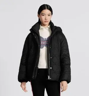 Dior Alps Macrocannage Hooded Down Jacket - Black