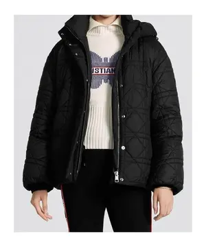 Dior Alps Macrocannage Hooded Down Jacket - Black