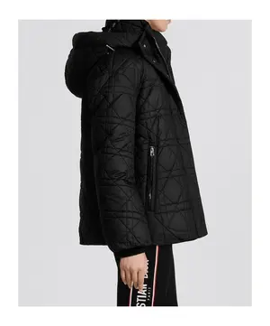 Dior Alps Macrocannage Hooded Down Jacket - Black