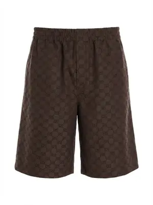 Gucci Monogram Bermuda Shorts - Brown
