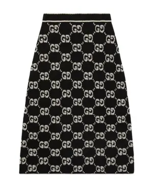 Gucci Gg Jacquard Wool Skirt