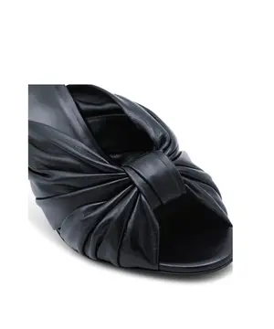 Fendi Gathered Heeled Sandals - Black