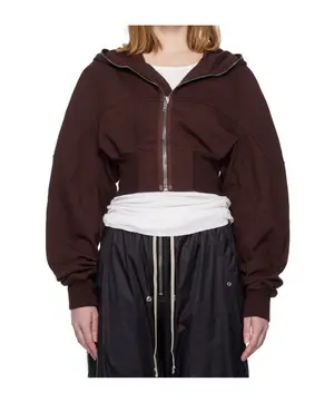 Rick Owens Cropped Zip-up Hoodie - Black
