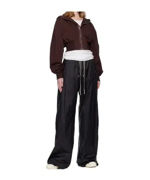 Rick Owens Cropped Zip-up Hoodie - Black