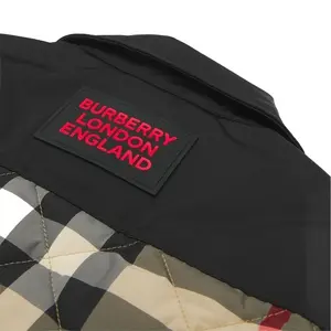 Burberry Diamond Quilted Check Jacket With Logo Appliqu