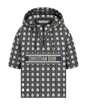 Dior Macrocannage Short-sleeved Hooded Anorak - Black