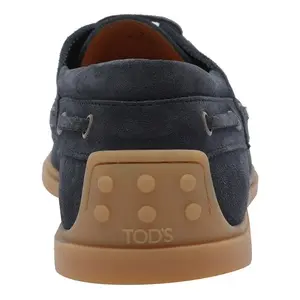 TOD'S Embossed Logo Lace-up Loafers - Black