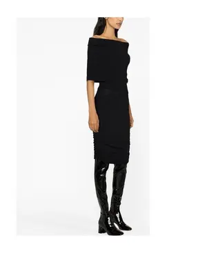 Khaite Off-the-shoulder Ruched Midi Dress