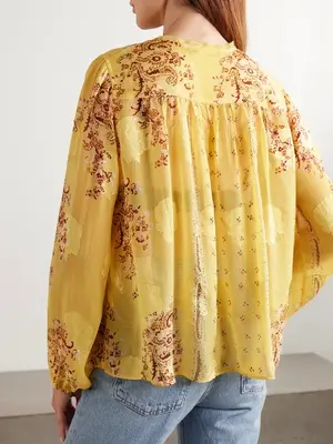 Ulla Johnson Aster Print Silk-blend Crepe Blouse