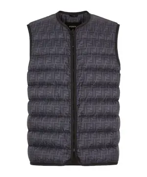 Fendi Ff Motif Ski Shirt Jacket With Quilted Vest